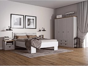 Ložnicová sestava (postel 160x200, 2 noční stolky, skříň) sosna andersen / dub lefkas, PROVANCE