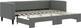 Válenda s přistýlkou tmavě šedá 80 x 200 cm textil 3196574