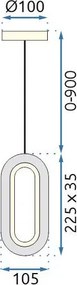 Toolight Toolight, LED křišťálový závěsný lustr, 7W, 500lm, G113-1CP, zlatá, OSW-09708