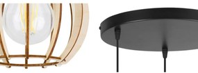 Závěsné svítidlo Timber 8, 3x dřevěné stínítko,