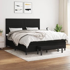 Box spring postel s matrací černá 180x200 cm textil 3136695