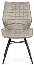 Autronic Moderní jídelní židle Jídelní židle, lanýžová látka vintage, kov černý mat (HC-444 LAN3)