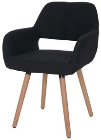 Jídelní retro židle Altena2 látka - Černá