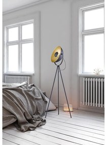 Tmavě šedá kovová stojací lampa Trio Chewy, výška 160 cm