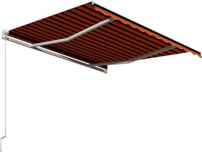 Ručně zatahovací markýza 350 x 250 cm oranžovo-hnědá 3051211