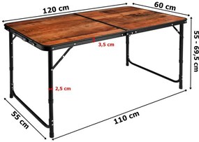 Turistický stolek se židlemi TRIP 120x60 cm loft
