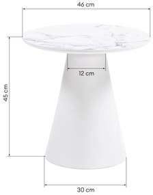Konferenční stolek Margos 46 cm bílý/mramor I