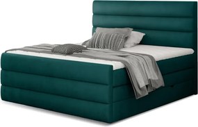 Kontinentální boxspring postel Carmen, zelená 160x200cm (monolith 37/ CAND 06)