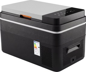 Outsunny 30 l přenosný kompresorový chladicí box do auta – ovládání přes aplikaci, režimy MAX/ECO, 12/24V & 100–240V, -20–20 °C, černý | Aosom