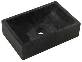 Umyvadlo 45 x 30 x 12 cm mramor černé s vysokým leskem 142772