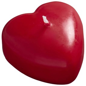 Ib Laursen Svíčka Red Heart-Shaped, červená barva, vosk