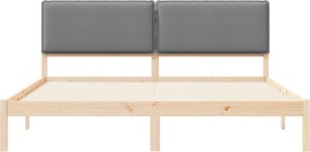 Rám postele s čalouněným čelem Světle šedá 200 x 200 cm 3405557