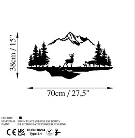 Nástěnná dekorace 2ks 70x38 cm jelen kov/černá