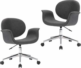 Otočné jídelní židle 2 ks šedé textil 3054863
