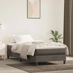Rám postele s boxspringem tmavě šedý 90 x 200 cm samet 3120749