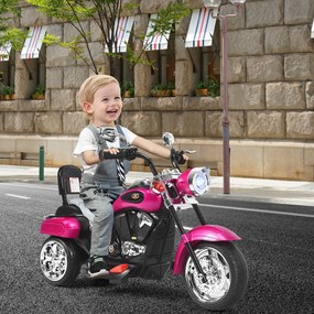 Costway 6 V elektrický motocykl na baterie s hudbou růžová