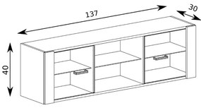 INDIANAPOLIS t | závěsná police I-21 | jasan tmavý