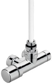 Zehnder - Rohová armatura 1-bodová SET M, 1/2, s regulační hlavicí vlevo, přívod vpravo, rozteč 50 mm, chrom 839028