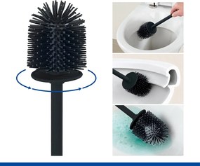 Silikonový WC kartáč, nástěnný LIZAN, WENKO, černý