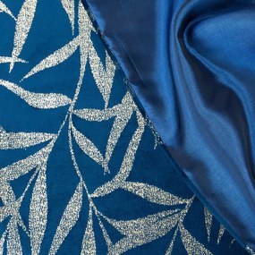 Sametový středový ubrus s potiskem modré barvy 35x180