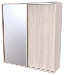 Nábytek Mikulík Skříň FLEXI 2 - dveře plné a zrcadlo ROZMĚR: (š/v/h) 200 x 220 x 65 cm