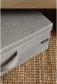 Šedý látkový úložný box s víkem 46x56x16 cm Soft Storage Low – Bigso