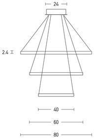 Zambelis 180031 závěsné LED svítidlo měděné, 135W, 3000K, 80cm