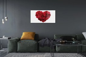 Obraz na skle Srdce z růží 100x50 cm