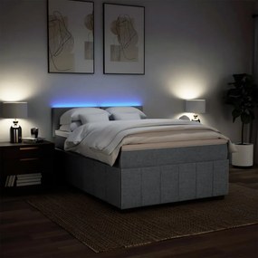 Box spring postel s matrací světle šedá 160 x 200 cm textil 3289412