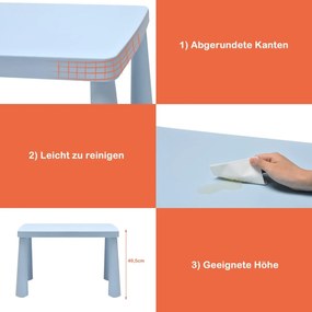 Costway 3 PCS. Kindersitzgruppe Kindertisch mit 2 Stühlen Kindermöbel aus