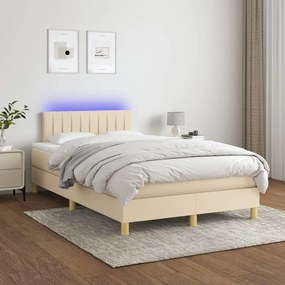 vidaXL Box spring postel s matrací a LED 120 x 200 cm textil [3133863] Barva: taupe