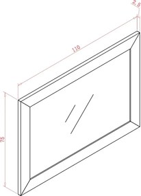 Nástěnné zrcadlo Soho 110 cm dub přírodní
