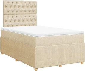 Box spring postel s matrací krémová 120x200 cm textil 3292035