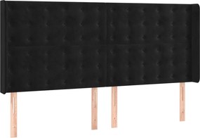 Box spring postel s matrací a LED černá 160x200 cm samet 3139813