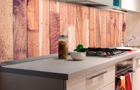 Samolepící fototapeta do kuchyně - Dřevěná zeď, 180x60cm, 086