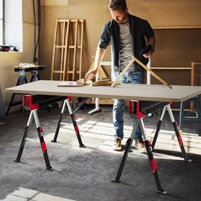 Costway Skládací pila 2 obal vyrobený z oceli 2 × 4 Podpěrná ramena 61,5–82,7 cm