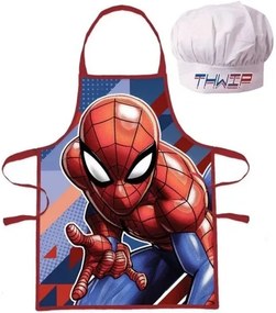 Dětská / chlapecká zástěra s kuchařskou čepicí Spiderman - motiv Thwip - pro děti 3 - 8 let