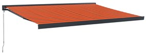 vidaXL Zatahovací markýza oranžová a hnědá 4 x 3 m textil a hliník