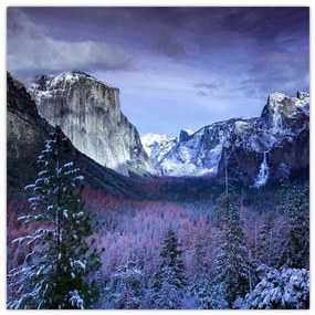 Obraz zimní horské krajiny (30x30 cm)