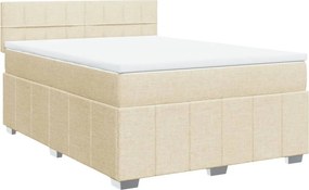 Box spring postel s matrací krémová 140x200 cm textil 3287096