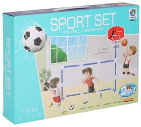 Creative Corner Fotbalová branka pro fotbal basketbal backboard basketbalová hra 2v1 2 míčová pumpa