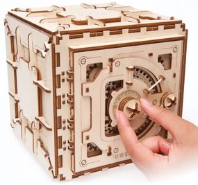 Ugears - 3D dřevěné mechanické puzzle Trezor