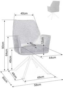 Jídelní židle Artorias, šedá