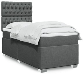Box spring postel s matrací tmavě šedá 100 x 200 cm textil 3292707