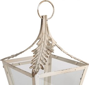 Béžovo-bronzová antik kovová lucerna Brocante - 26*26*47 cm