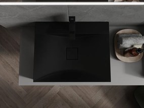 Mexen Poli, umyvadlo na desku z konglomerátu 1/O 60 x 48 cm, černá matná, 23026071
