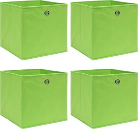vidaXL Úložné boxy s víky 4 ks modré 32 x 32 x 32 cm textil [288346] Barva: zelené s víky