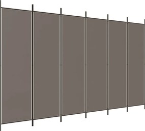 vidaXL 6dílný paraván 300 x 220 cm textil [350206] Barva: antracitová