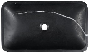 Sapho BLOK kamenné umyvadlo 60 x 11 x 35 cm Marquin černý matný 2401-39