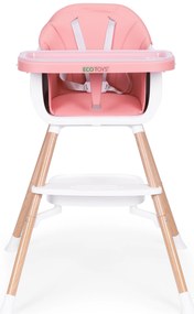 Dětská židlička 2v1 BABY ECOTOYS růžová